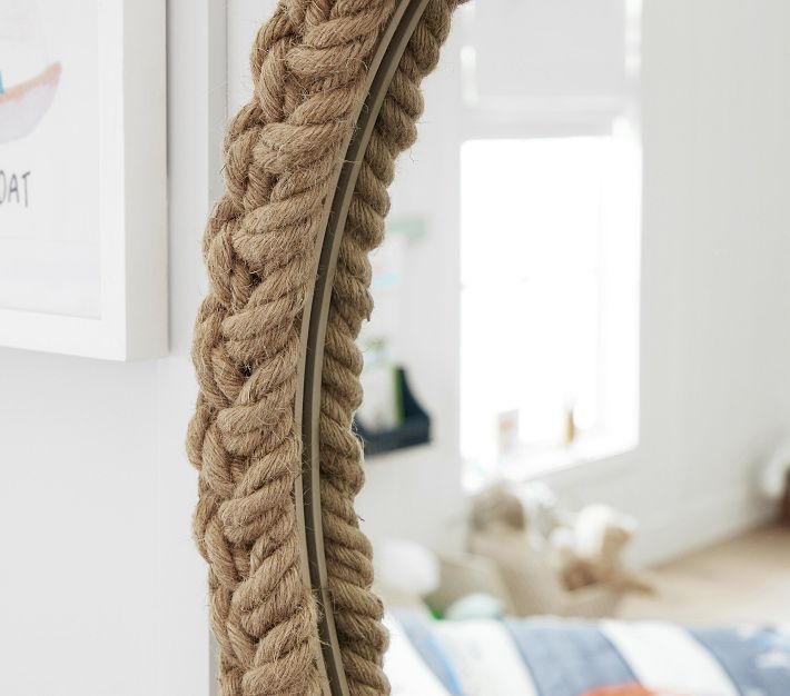 Braided Natural Rope Round Mirror | Pottery Barn Kids