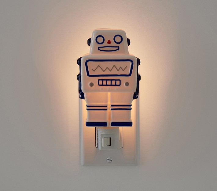 Ceramic Robot Nightlight | Pottery Barn Kids