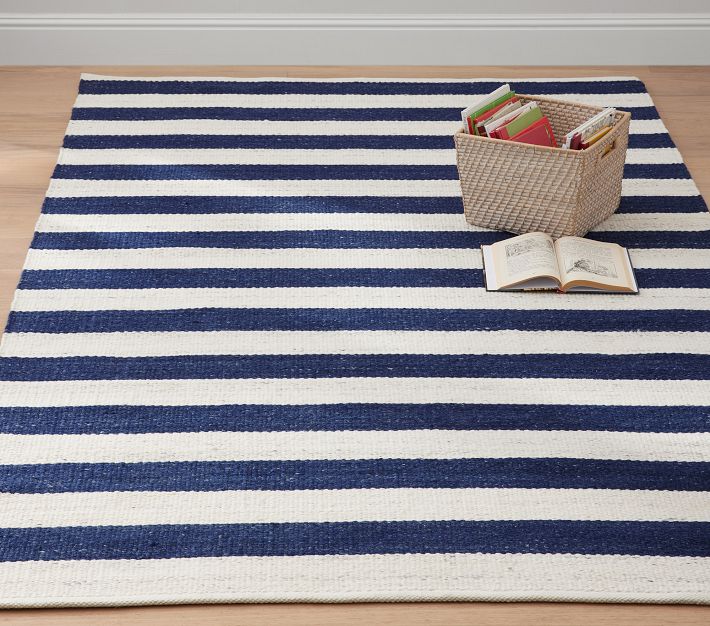 Rugby Stripe Indoor/Outdoor Rug | Pottery Barn Kids
