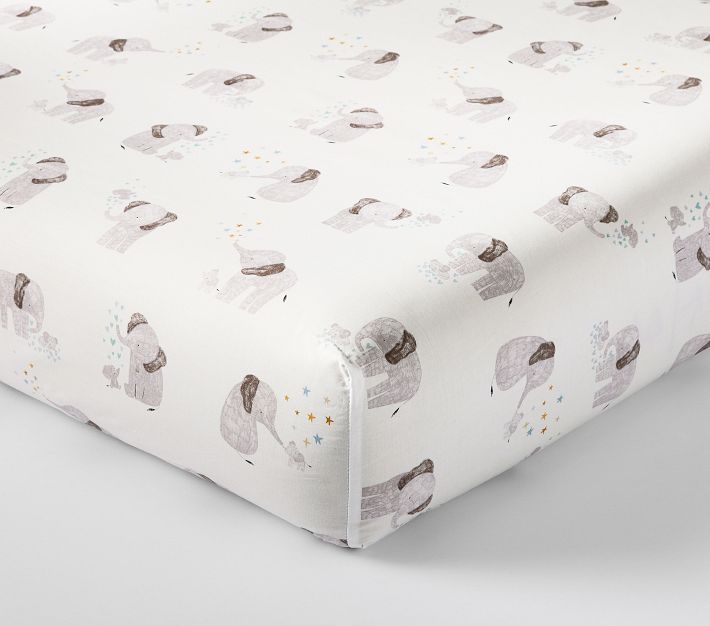 Ellis Elephant Crib Fitted Sheet | Pottery Barn Kids