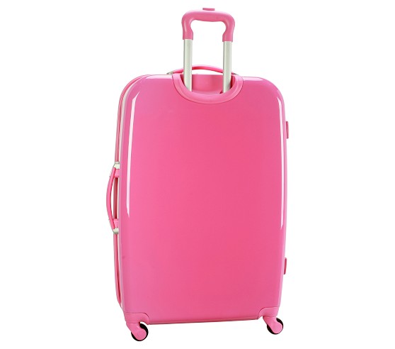 Mackenzie Bright Pink Solid Hard-Sided Spinner Luggage | Pottery Barn Kids