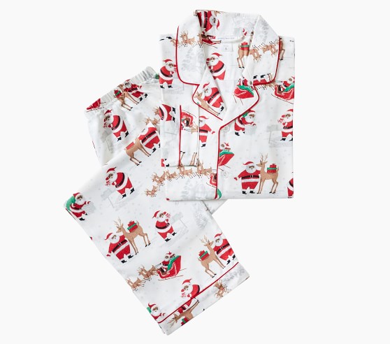 Adult Heritage Santa Flannel Pajama | Pottery Barn Kids