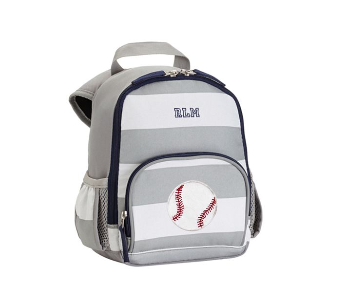 Fairfax Gray/White Stripe Backpacks | Pottery Barn Kids