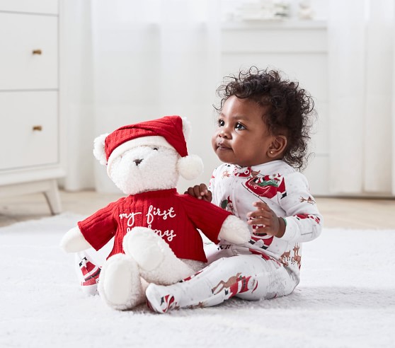 My First Christmas Santa Bear Plush | Pottery Barn Kids