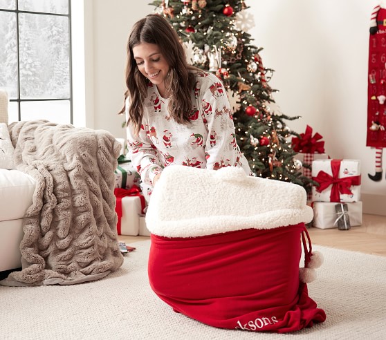 Red Velvet Santa Bags | Pottery Barn Kids