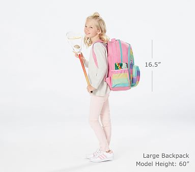 Fairfax Gray & Bright Rainbow Stripe Kids Backpack | Pottery Barn Kids