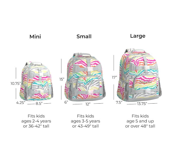 Mackenzie Rainbow Zebra Kids Backpack | Pottery Barn Kids