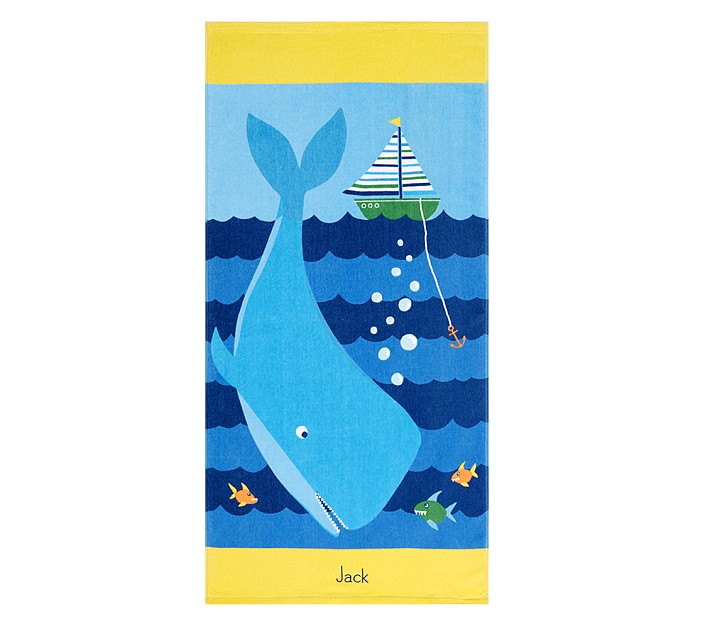 Boys Classic Whale Baby Beach Towel | Pottery Barn Kids