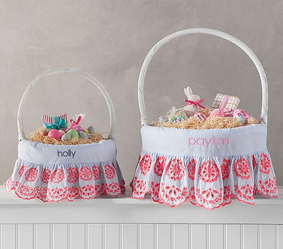Preppy Eyelet Easter Basket | Pottery Barn Kids