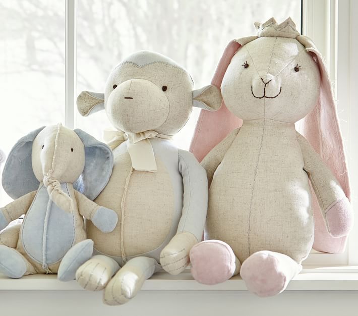 Monkey Linen And Velvet Plush | Pottery Barn Kids