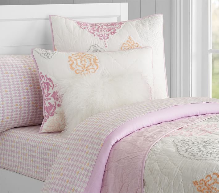 Cassandra Embroidered Metallic Kids' Comforter Set | Pottery Barn Kids