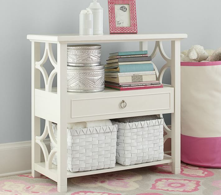 White & Espresso Emory Basket | Kids Storage | Pottery Barn Kids