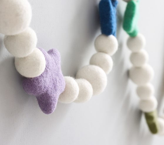 Wool Multi Star Garland | Kids Wall Art | Pottery Barn Kids