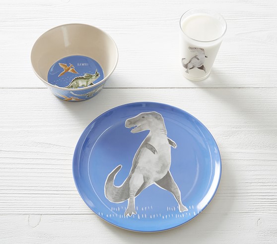 Bamboo Dinosaur Kids Plate | Pottery Barn Kids