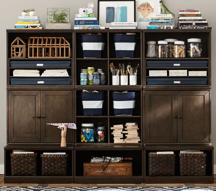 White & Espresso Emory Basket | Kids Storage | Pottery Barn Kids