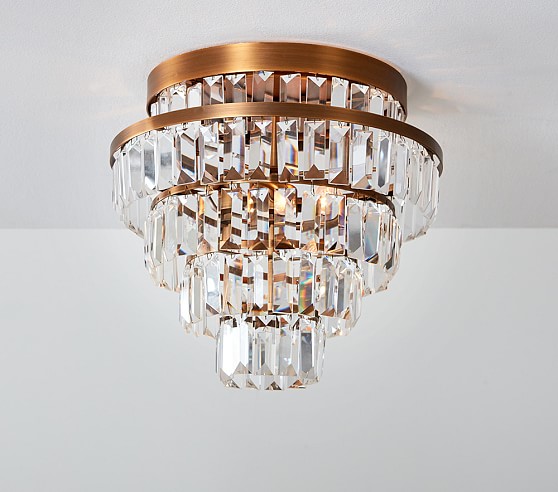 Rectangle Crystal Drop Kids Flush Mount Light | Pottery Barn Kids