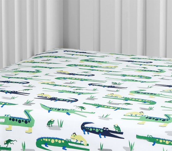 Alligator Crib Sheets | Pottery Barn Kids