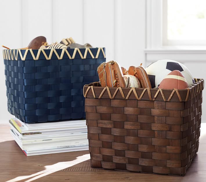Navy & Pink Emory Basket | Kids Storage | Pottery Barn Kids