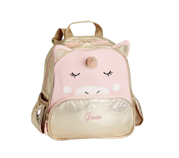 The Emily & Meritt Gold Unicorn Critter Kids Backpack | Pottery Barn Kids