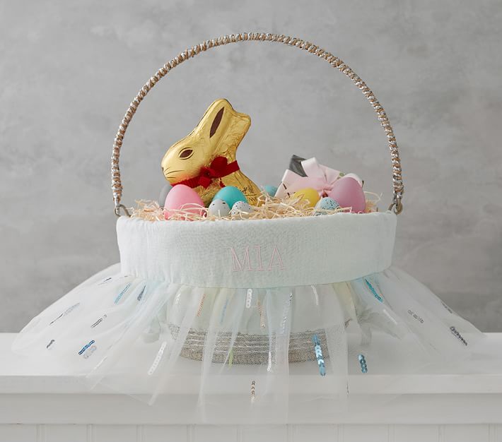 Monique Lhuillier Sequin Tulle Easter Basket | Pottery Barn Kids