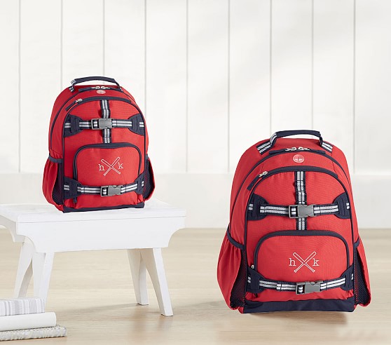 Red Navy Trim Solid Kids Backpacks | Pottery Barn Kids