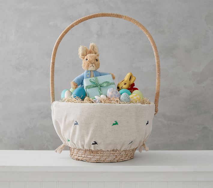 Embroidered Bunny Easter Basket | Pottery Barn Kids