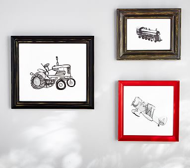 Framed Transportation Drawings - Set of 3 | Kids Wall Art | Pottery ...