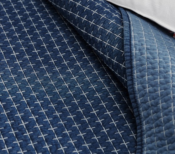 Denim Stitch Quilt & Sham | Pottery Barn Kids
