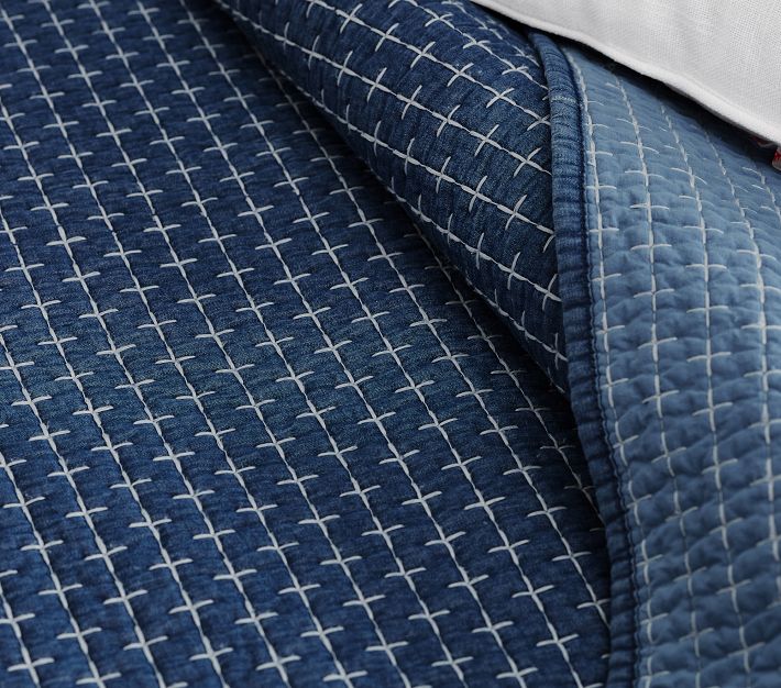 Denim Stitch Quilt & Sham | Pottery Barn Kids