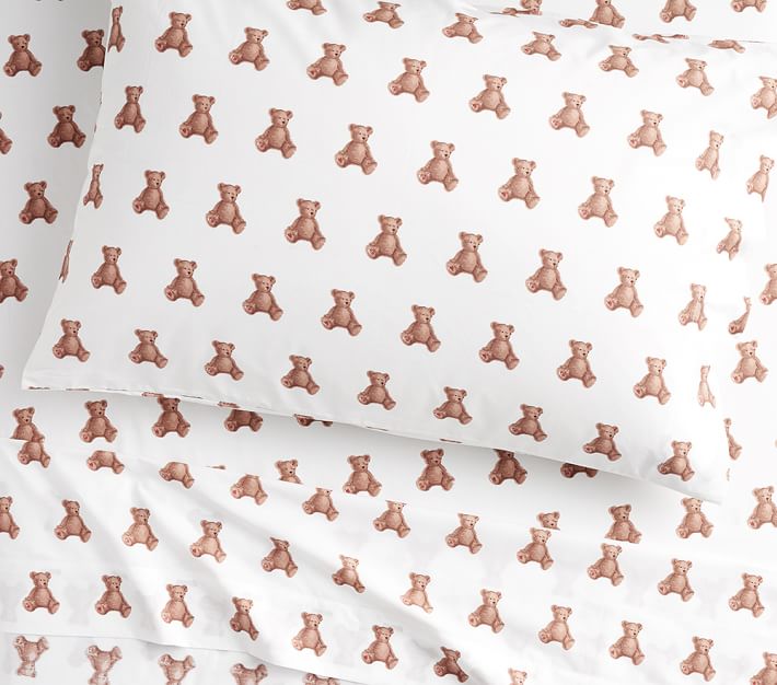 Organic Teddy Bear Kids' Sheet Set | Pottery Barn Kids