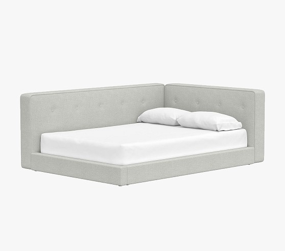 Cushy Upholstered Platform Corner Bed | Pottery Barn Kids