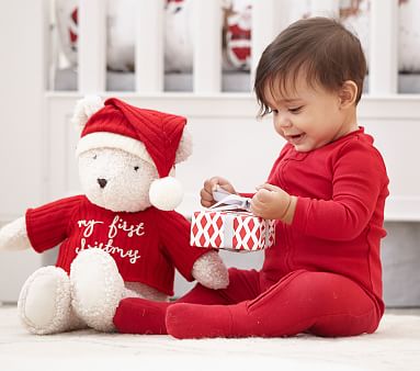 My First Christmas Santa Bear Plush | Pottery Barn Kids