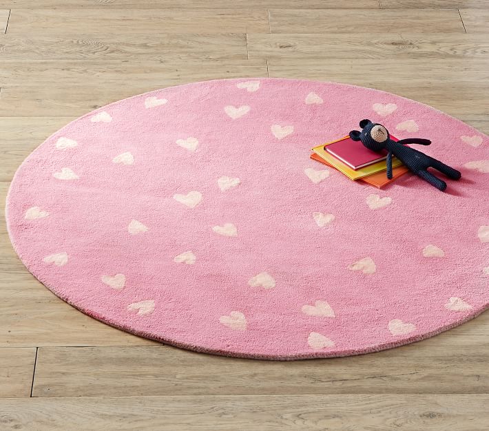 Hearts Round Rug | Pottery Barn Kids
