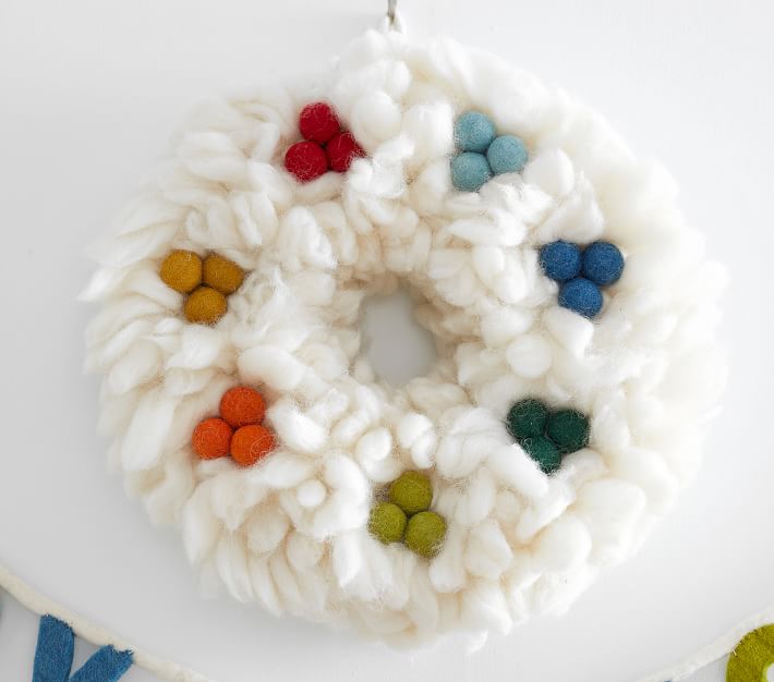 West Elm X PBK Ivory Felt Wreath | Pottery Barn Kids