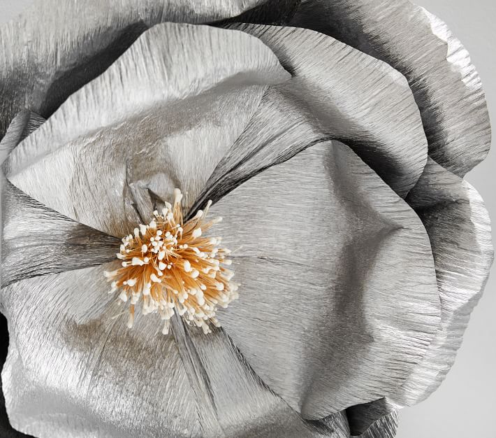Silver Metallic Paper Flowers | Pottery Barn Kids