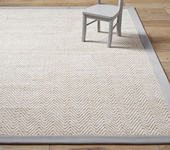 Boys Chenille Jute Thick Solid Border Rug | Solid Color Rug | Pottery ...