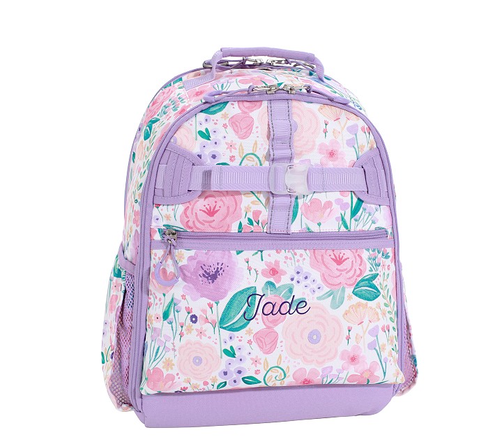 Mackenzie Lavender Floral Blooms Adaptive Backpack | Pottery Barn Kids