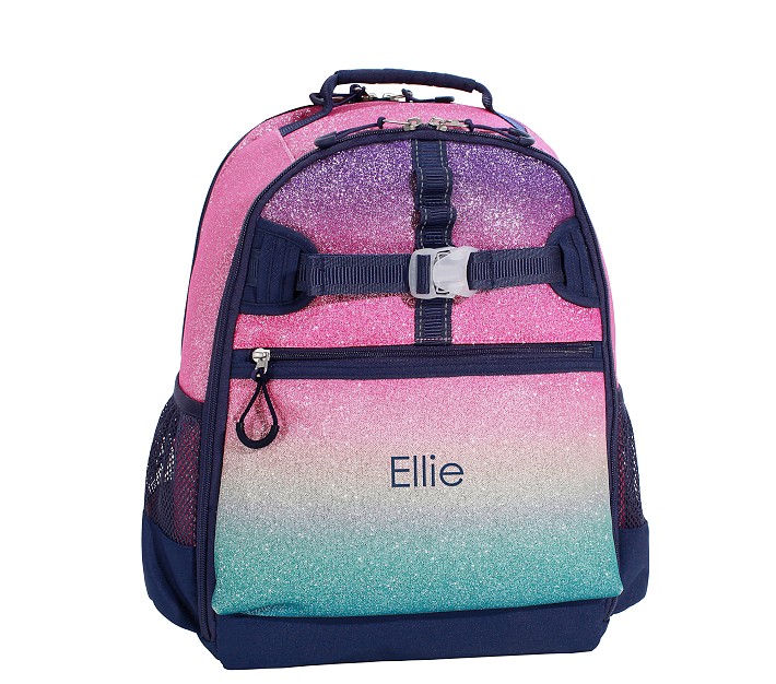 Mackenzie Rainbow Ombre Sparkle Glitter Adaptive Backpack | Pottery ...