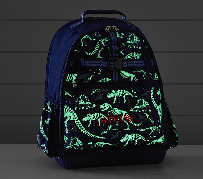 Mackenzie Navy Dino Bones Glow-in-the-Dark Adaptive Backpack & Lunch ...