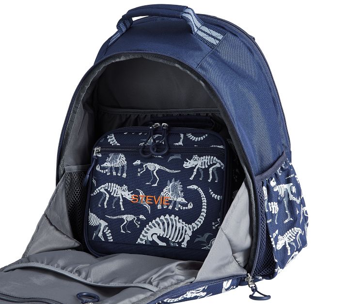 Mackenzie Navy Dino Bones Glow-in-the-Dark Adaptive Backpack & Lunch ...