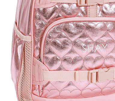 Mackenzie Pink Metallic Hearts Backpacks | Pottery Barn Kids