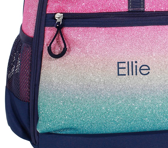 Mackenzie Rainbow Ombre Sparkle Glitter Adaptive Backpack | Pottery ...
