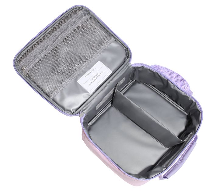 Mackenzie Pink Polka Dots Chenille Lunch Boxes | Pottery Barn Kids