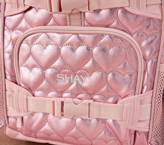 Mackenzie Pink Metallic Hearts Backpacks | Pottery Barn Kids