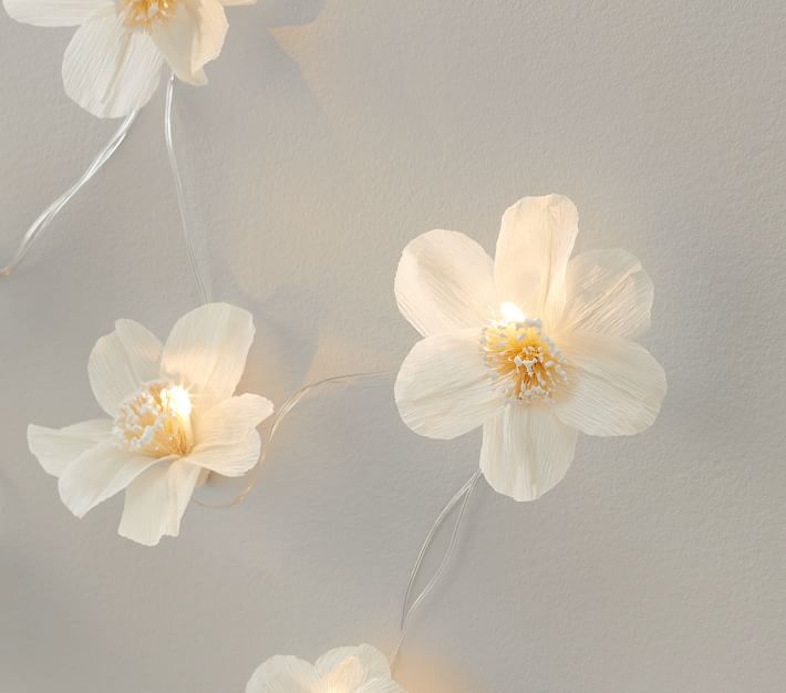 Crepe Paper Flower String Lights | Pottery Barn Kids