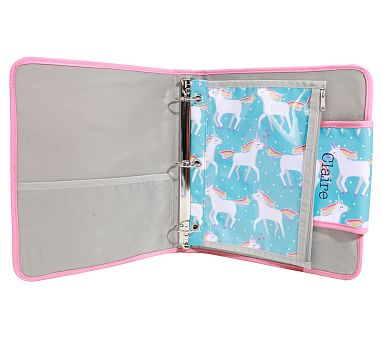 Mackenzie Aqua Unicorn Parade Homework Holder | Pottery Barn Kids