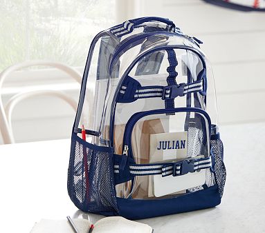 Mackenzie Clear With Navy Trim Backpack | Pottery Barn Kids