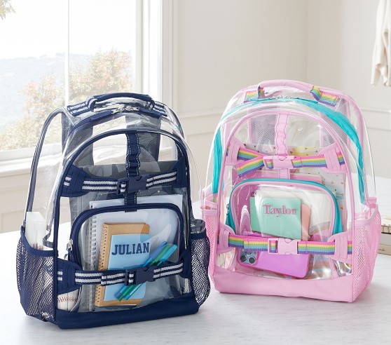Mackenzie Clear With Navy Trim Backpack | Pottery Barn Kids