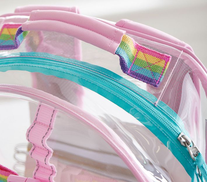 Mackenzie Clear With Pink Trim Backpack | Pottery Barn Kids