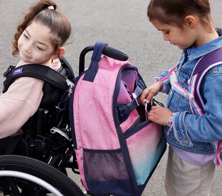 Mackenzie Rainbow Ombre Sparkle Glitter Adaptive Backpack | Pottery ...